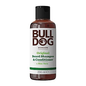 Bulldog Skincare Original Beard Shampoo & Conditioner 200ml - Beard Cleansing & Conditioning - For All Beard Types