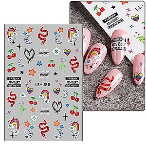 JMEOWIO 8 Sheets Halloween Nail Art Stickers Decals Self-Adhesive Pegatinas Uñas Pink Skull Cute Horror Ghost Spider Web Bat Pumpkin Spook Nail Supplies Nail Art Design Decoration Accessories