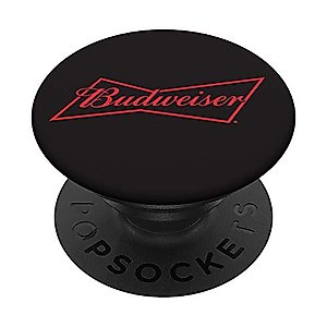 Budweiser Black PopSockets Stand for Smartphones & Tablets PopSockets PopGrip: Swappable Grip for Phones & Tablets