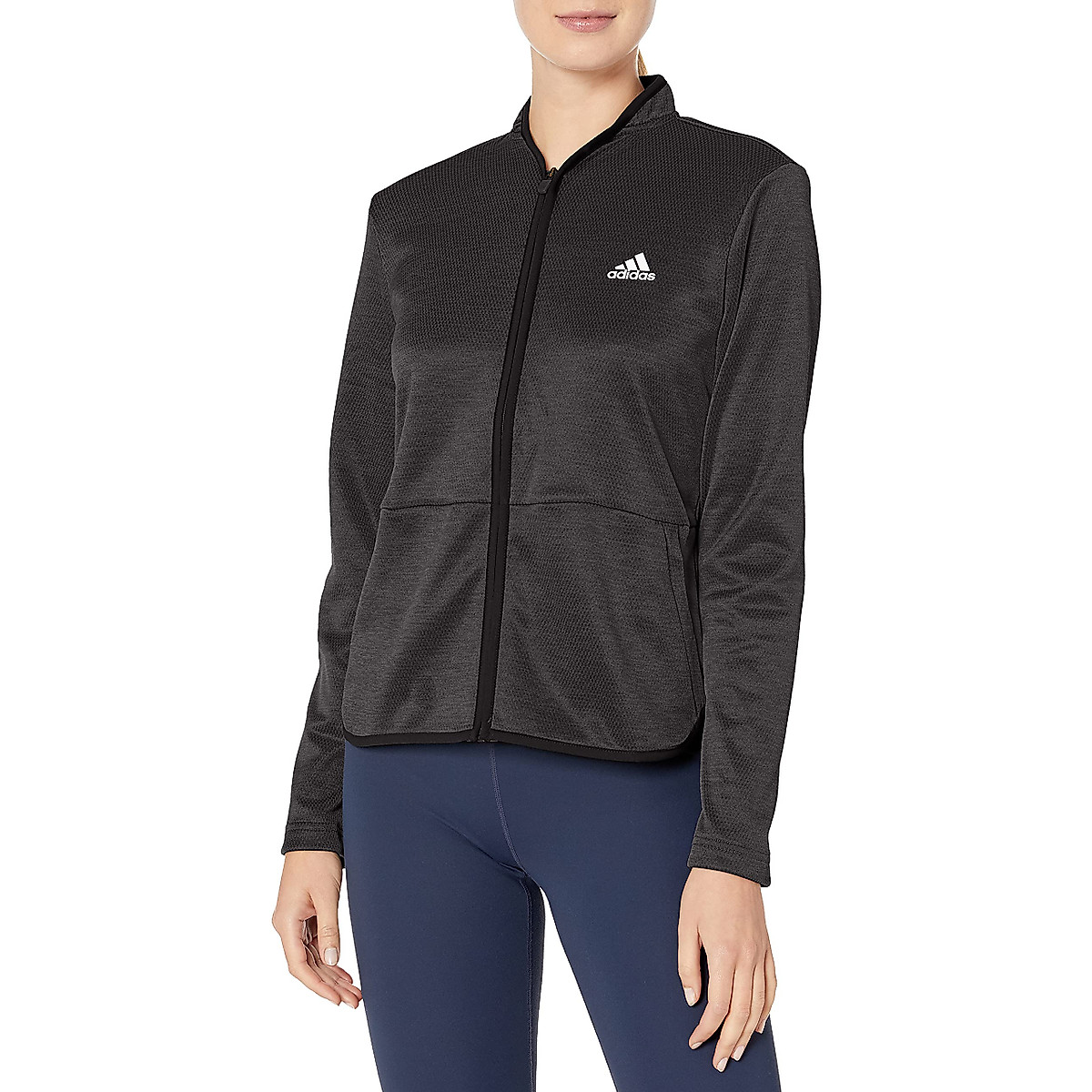 adidas Women's Team Issue Bomber Jacket, Black/Heather/White, Small