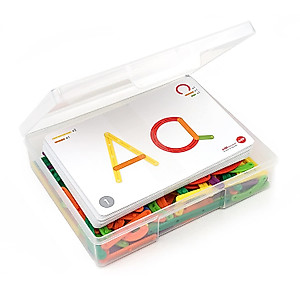 edxeducation-21368 GeoStix Letter Construction Set - Educational Toy - 200 Connecting Sticks - 50 Activities - Build Letters, Animals and More