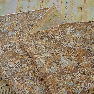 XMTXZYM 2 Meter Yarn Dyed Jacquard Fabric Retro Dress Clothing Decorative Sewing Fabric