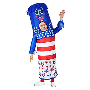 Libima USA Inflatable Dancer Costumes for Kids American Flag Wacky Tube Dancer Costume with Blower (American Flag)