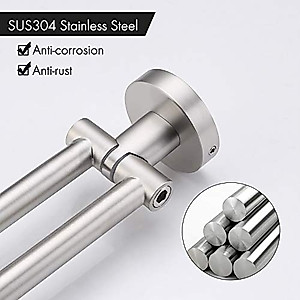 KES Kitchen Swivel Towel Bar 9-Inch Swing Out Towel Rack Double Towel Bar 2-Arm Wall Mounted SUS 304 Stainless Steel Brushed Finish, A2106S23-2