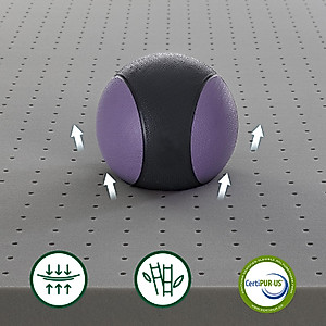 VISCOFLEX 3 Inch Mattress Topper Queen - High Density Foam Firm Bed Topper for Back Pain & Extra Weight Individuals, Back Pain Relief - Charcoal Infusion, CertiPUR-US, New-Version