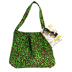 ZAIIVE Leopard Pattern Corduroy Tote Bag, Retro Green Leopard Print Crossbody Corduroy Shoudler Bag For Women Travel Shopping With Magnetic Snap