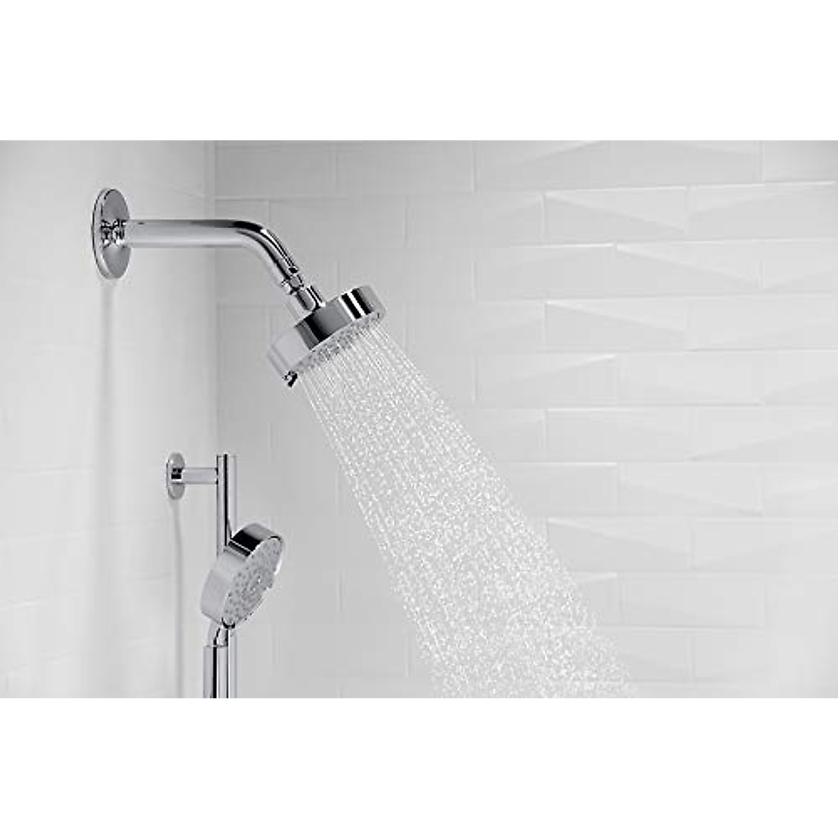 KOHLER 22170-CP Purist Multifunction Showerhead, Wall-Mount Showerhead with Three Sprays, 2.5 GPM, Polished Chrome