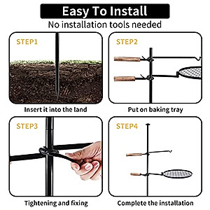 Swivel Campfire Grill Grate, Adjustable Fire Pit Grill, Camping Grill ...