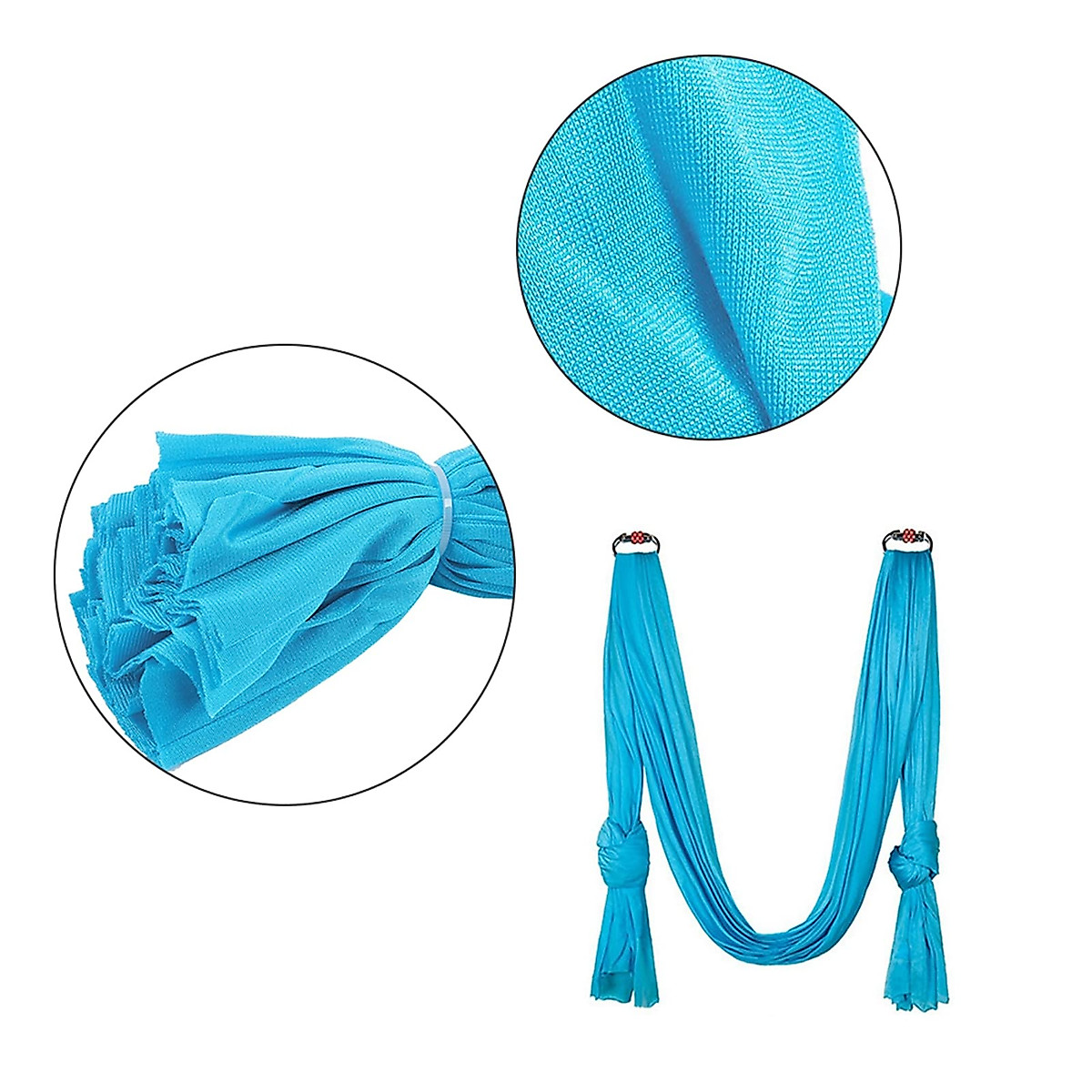 Aerial Yoga Hammock, 2.8x1m/9.2x3.3ft Durable Elastic 2.8M Pilates Swing Fitness Training Accessory Sky Blue Set Antigravity Inversion Exercises Improved Flexibility & Core Strength - Extension