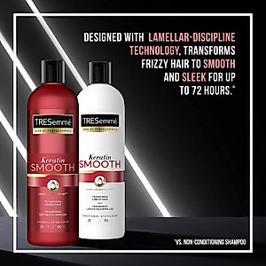 TRESemme Shampoo and Conditioner Set, Keratin Smooth - Anti Frizz Hair Products with Keratin Protein, Promotes Smooth Sleek Hair for up to 72 Hours.