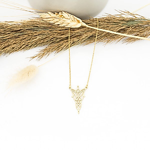 DKMN GÜMÜŞ 925 Sterling Silver Arwen Necklace - Eflique Evenstar Lotr Necklace, Fairy Princess Twilight Star Necklace - Evenstar Pendant of Arwen Necklace Elvish Queen Necklace (22 Inch, 18K Gold)