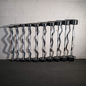 Titan Fitness Rubber Fixed Barbell EZ Curl 50 LB