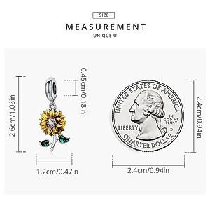 Manhe Charms Sunflower Charms Sterling Silver Charms fit Pandora Charms Bracelet,You are My Sunshine Charms Pendant Necklaces Jewelry Gifts for Women Girls Mom Wife