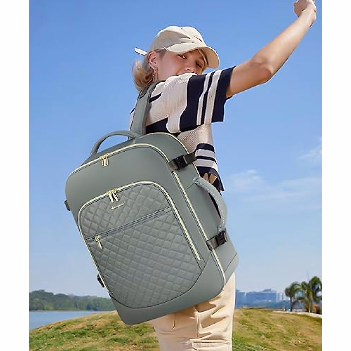 LOVEVOOK Travel Backpack for Women, Carry on Backpack Personal Item Travel Bag, 40L Travel Backpack Carry on Flight Approved, 17 Inch Waterproof Laptop Daypack for Weekender Gym Hiking