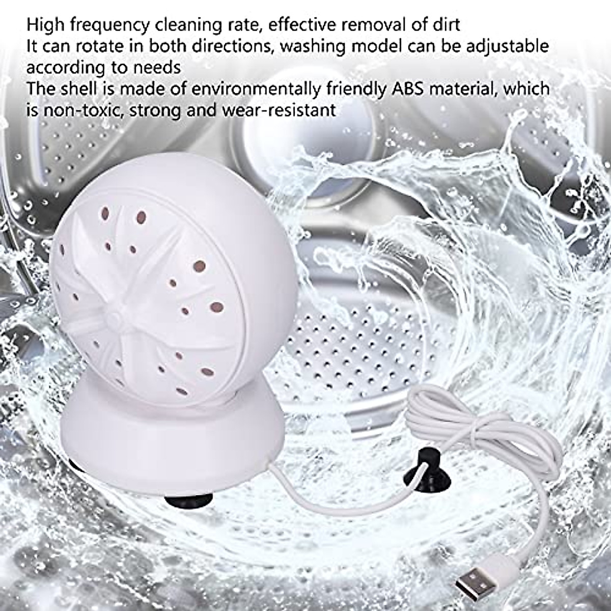 YEmirth Ultrasonic Washing Machine, Double Power Version, 2023 Upgraded Portable Twin Turbo Washer, Portable Washing Machine with USB and Speed Control for Travel Business Trip or College