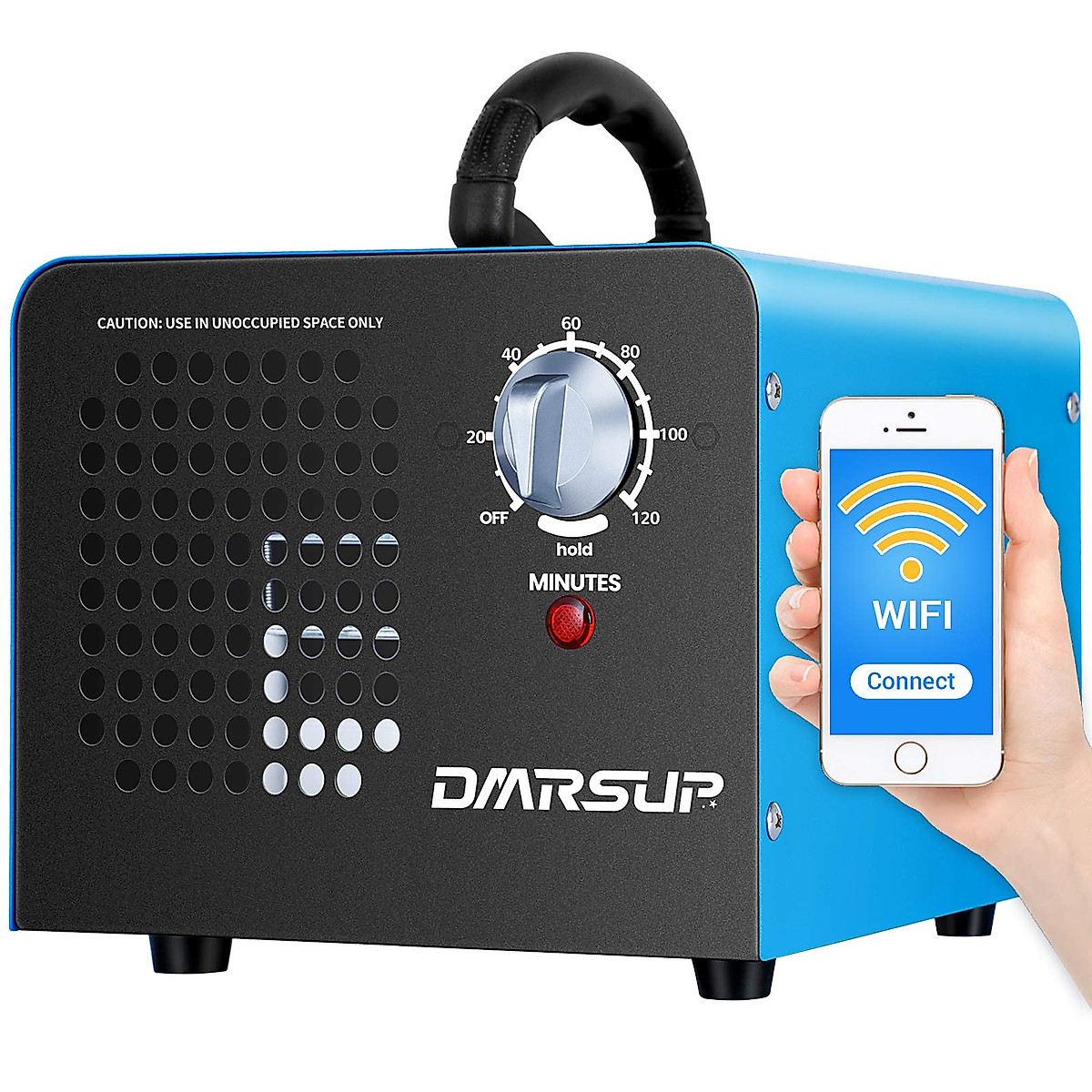 DMRSUP Commercial Ozone Generator 2.0 APP Control 11000 mg/h Air Purifier Ionizer - Ozone Machine for Home, Cars, Smoke, Blue