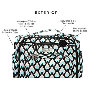 JuJuBe B.F.F Multi-Functional Convertible Diaper Backpack/Messenger Bag, Onyx Collection - Black Diamond