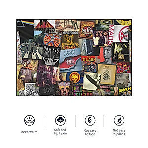 Band Collage Ultra-Soft Throw Blankets Soft and Comfortable Fits Couch Sofa Bedroom Living Room for All Season Durable Home Decor