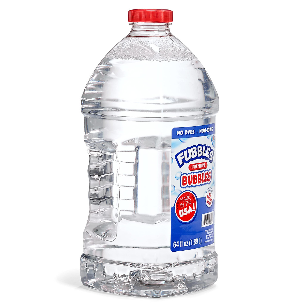 Little Kids Bubbles by Fubbles| Made in The USA |64oz Non Toxic Bubble Solution |Bubble Refill for Bubble Machines and Toys, Clear,12381