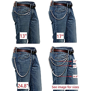 OrangeTag Spiral With 3 Clasp Stainless Steel Wallet Chain (13in ,unisex-adult, Black)