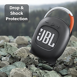 TUSITA Magnetic Silicone Case Compatible with JBL Clip 4