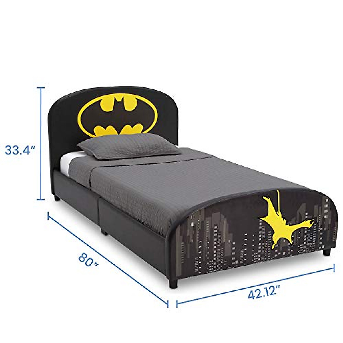 Delta Children Upholstered Twin Bed, DC Comics Batman