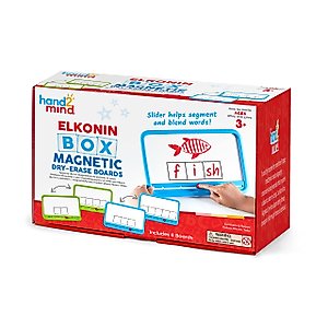 hand2mind Elkonin Boxes Magnetic Dry Erase Boards Set, Phonemic Awareness, Speech Therapy Materials, Letter Sounds for Kindergarten Phonics, Science of Reading Manipulatives (Set of 8)