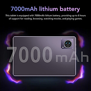 Vikye Android 11 Tablet, 10.1 IPSDisplay, 8 Core CPU Processor, 8GB RAM 128GB ROM, 8MP 16MP Dual Camera, 5G WiFi Tablet (US Plug 100‑240V) (Morado)