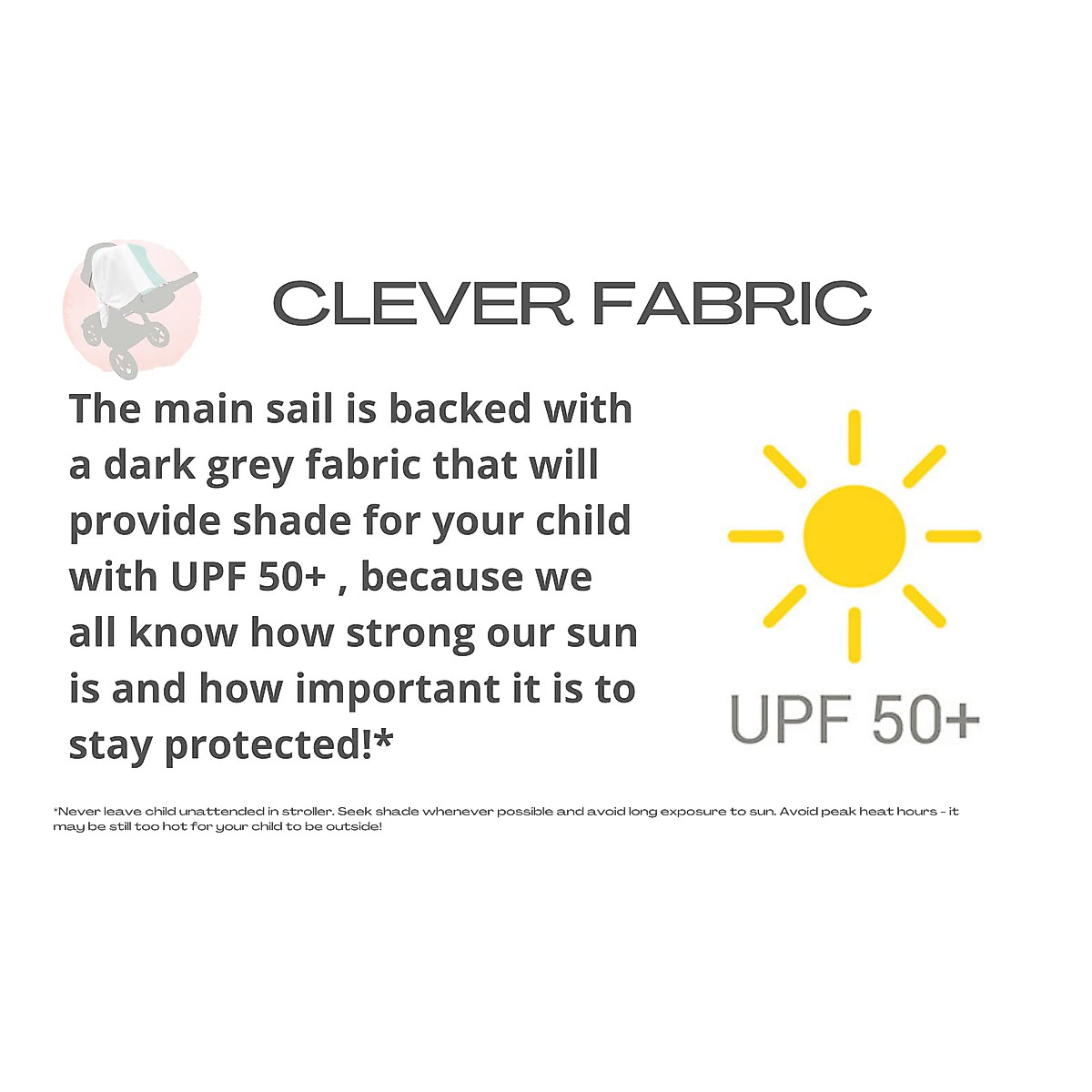 Stroller Sunshade, Sun Cover for Prams, Sun Protection, Stroller Accessory, Gift Idea for New Baby, Babyshower (Mint)