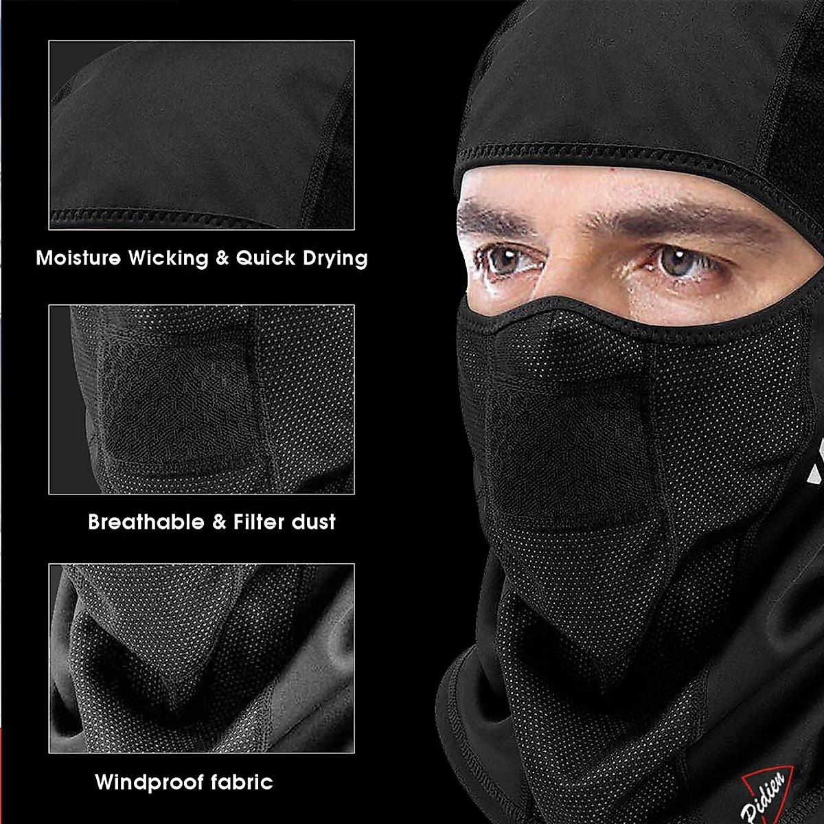 Ski Mask for Men Women Balaclava Face Mask Men Cold Weather Balaclava Warmer Windproof Hunting Cycling Motorcycle Neck Gaiter Warmer Winter Gear Black
