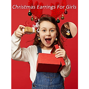 Siifert 60 Pairs Christmas Earrings Sets Cute Snowman Santa Claus Christmas Tree Drop Earrings Set for Women Girls Holiday Party Decorations