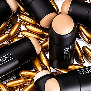 Palladio BUILD & BLEND Foundation Stick, Medium Coverage Buildable Contour Stick for Face, Ultra Blendable Creamy Formula for a Natural Shine Free Finish, Professional Makeup for Perfect Look, 0.25 Ounce (Natural Beige)