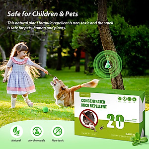 MAGIC CAT Rodent Repellent 20 Pack, Natural Peppermint Oil to Repel Mice & Rats for House Pet Family Safe, Rat Deterrent Mouse Stopper for Closet Garage Boat Car RV Truck Indoor Outdoor Rodent Control