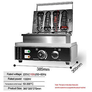 110V US Plug Waffles,Fun Shape Waffle Maker,penis waffle machine,Fun Hot Dog Creative Pattern Waffles,Temperature Controlled Non-Stick Waffles, Stainl