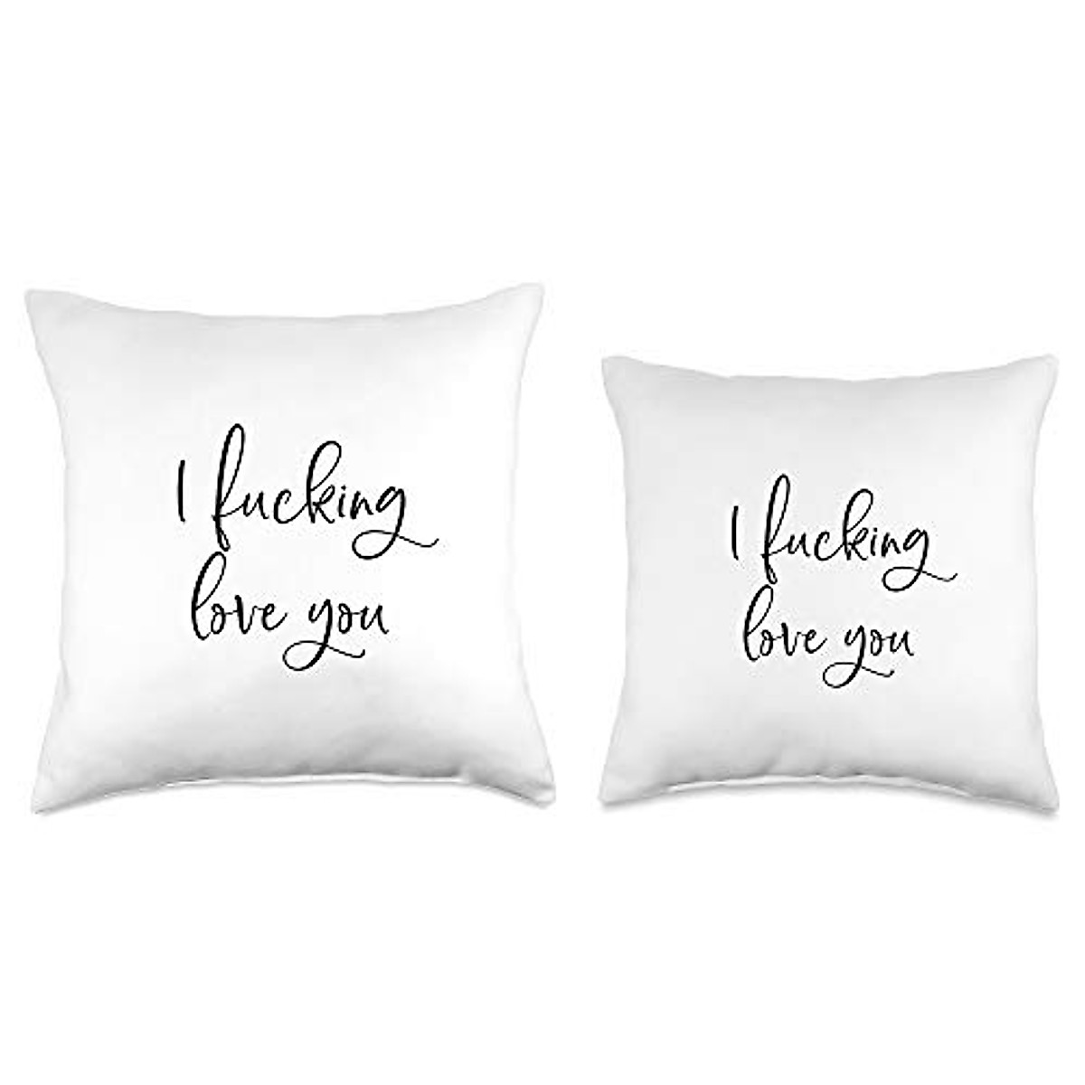 Funny Gift For Husband Wife - ElizaDesigns I Fucking Love You-Swear Word Girlfriend Boyfriend Sweary Throw Pillow, 16x16, Multicolor