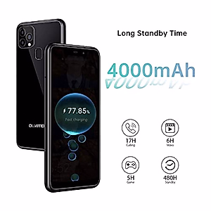 OUKITEL C22 Unlocked Cell Phone, 2021 Dual SIM Smartphone 5.86 Inch HD Screen+, 4GB+128GB Android 10 T-Mobile, Rear 3 Camera Face/Fingerprint ID(Black)