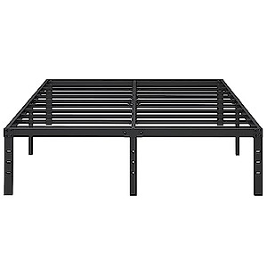 YUSENHEEI Full Size Bed Frame 16 Inches High Metal Platform Bedframe with Slat Strips Easy Assembly Heavy Duty Strong No Need Box Spring Noise Free Non-Slip Large Storage Space Underbed