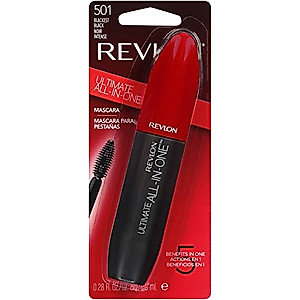 Revlon Mascara, All-in-One Eye Makeup, Volumizing & Lifting Mascara, No Clump, Smudge Proof, Flake Proof, 501 Blackest Black, 0.28 Fl Oz