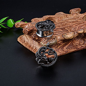 COOEAR 1 Pair Flesh Ear Gauges Piercing Plugs Tunnels Snake Earrings Stretchers Expander Men Women Gift Body Jewelry.