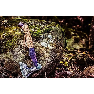 Forged Carbon Steel Viking Axe with Ashwood Shaft | Viking Axe Real Bearded Camping Axe with Leather Sheath | Best Birthday, Anniversary for him