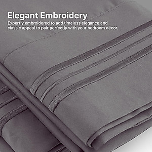 Queen Pillow Cases Set of 4 - Ultra Soft Hotel Quality Pillowcase Covers - Luxury Comfy Bedding for Women, Men, Kids & Teens - Machine Washable Pillow Protectors - 4 Pieces Set - Queen Size Dark Grey