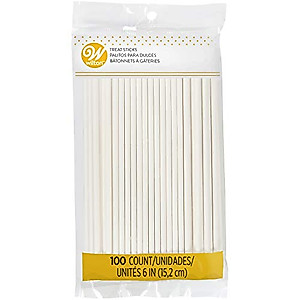 Wilton White 6-Inch Lollipop Sticks, Cake Pop Sticks, 100-Count Currenlty #1 item for "lollipop sticks" search
