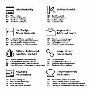 Bilderwelten Children's coat rack - Giraffe With Baby Giraffe, Dimension HxW: 9.84x15.74 in.