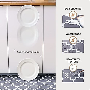 KOKHUB Kitchen Mat,1/2 Inch Thick Cushioned Anti Fatigue Waterproof Kitchen Rug, Comfort Standing Desk Mat, Kitchen Floor Mat Non-Skid & Washable for Home, Office, Sink,17.3"x28"- Grey