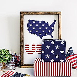 AnyDesign Patriotic Tissue Paper 80 Sheet Stars and Stripes Pattern Tissue Paper 4th of July Wrapping Paper Holiday Art Tissue for Independence Day Memorial Day DIY Gift Packing Supplies, 14 x 20 Inch
