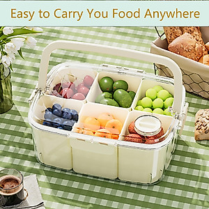 Artendjoon Kitchen Organizers and Storage, Food Storage Containers with Lids, Meal Prep Containers Reusable, Organization and Storage, Snack Box, Fridge Organizer, Snackle Box Container, Serving Tray
