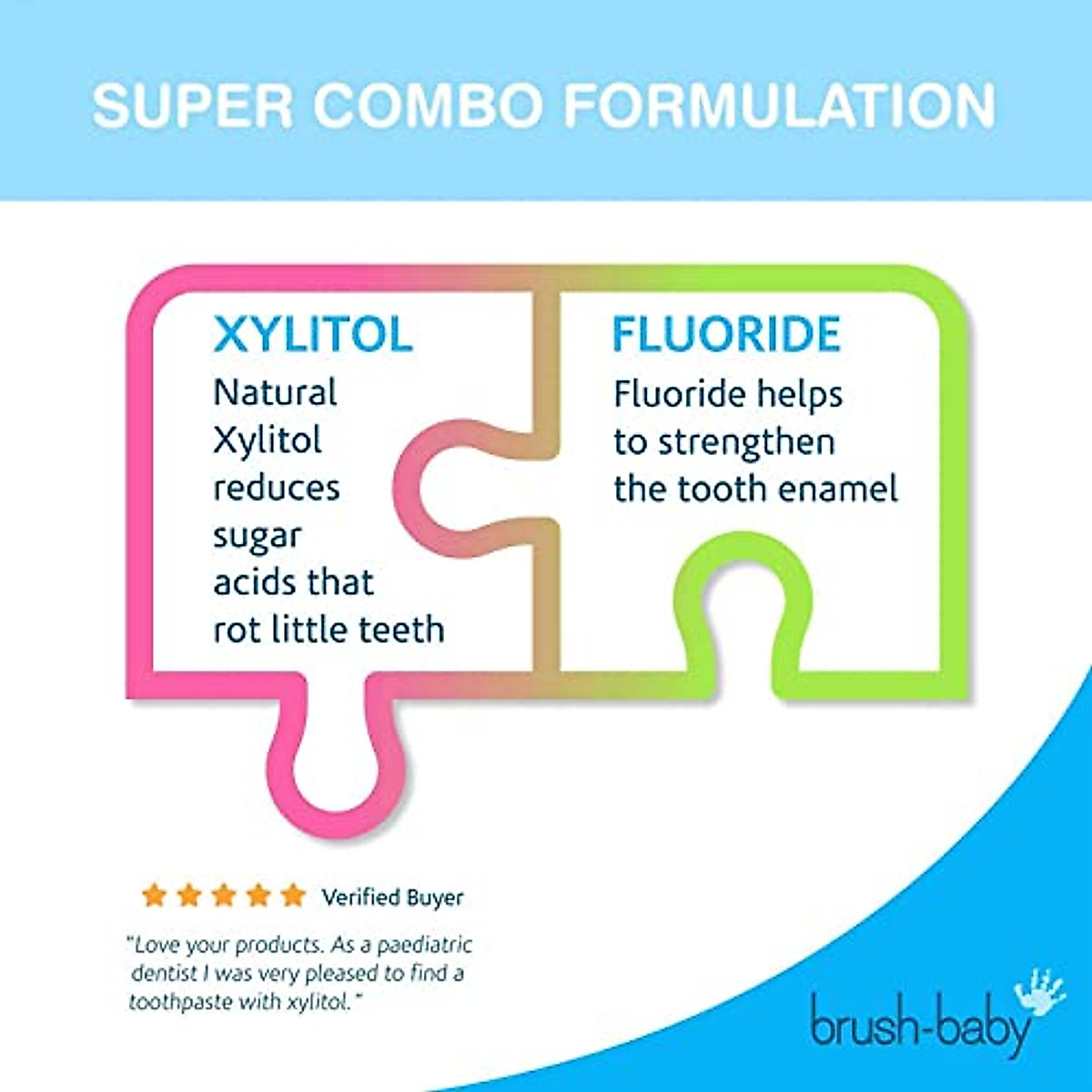 Brush-Baby Baby & Toddler Toothpaste (0-3Yrs) – Gentle Apple Mint Flavour (50ml)