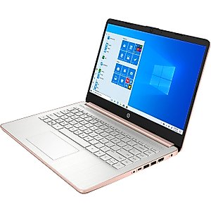 hp Newest Stream 14" HD SVA Laptop Computer, Intel Celeron N4000 Processor, 8GB RAM, 128GB Space(64GB eMMC+64GB MSD), Office 365, HDMI, USB-C, Windows 10, Rose Gold, AllyFlex MP, Online Class