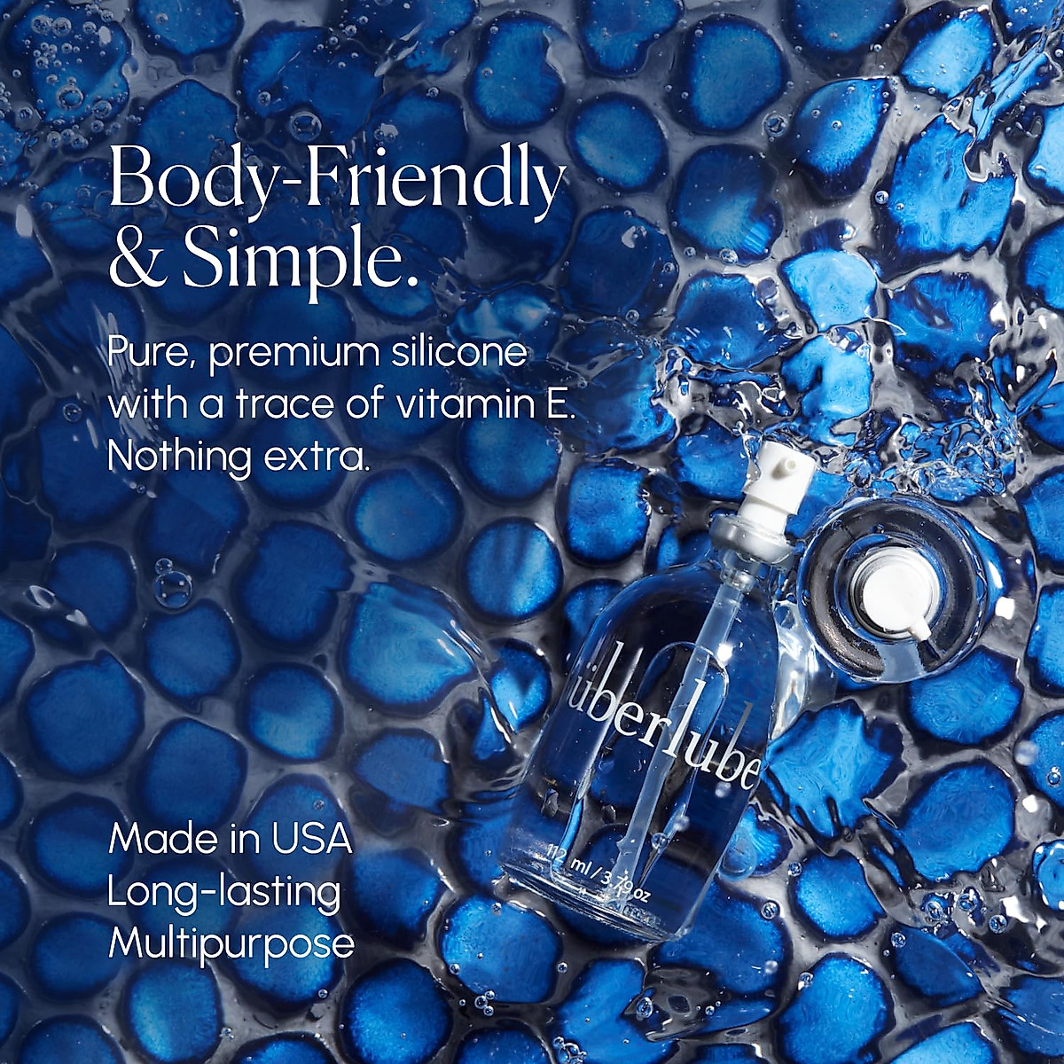 Uberlube Silicone Base Lube - Unscented Silicone Lubricant Personal Lubrication : Latex Safe Privacy Sex Lube Liquid for Couples Women & Men - Flavorless, Vaginal & Anal - 112ml