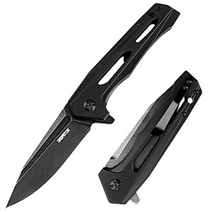 Dispatch Folding Pocket Knife with Clip, 3.58 Inch 8Cr13MoV Steel Clip Point Blade with G10 Handle, Tactical Pocket Knife for Men Outdoor Camping Hunting Hiking Survival Pocketknife